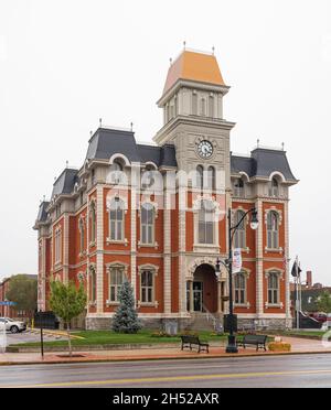 Defiance, Ohio, USA - October 24, 2021: The Historic business district ...