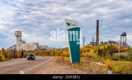 The Vale Canada nickel mine with fall foliage color near Thompson ...