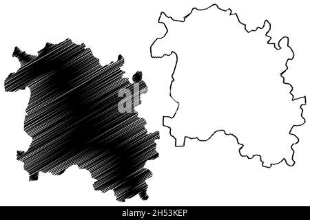Sirsa district (Haryana State, Republic of India) map vector ...