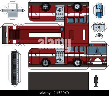 Paper model of Fire Truck , cut and glue Stock Vector Image & Art - Alamy