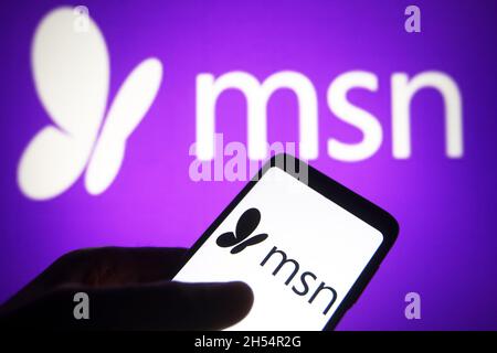 In this photo illustration a MSN (Microsoft Network) logo is seen on a ...