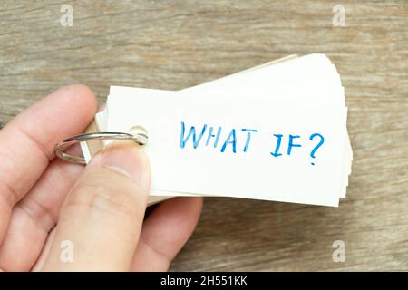 Man hold the flash card with handwriting word vaccine on wood ...