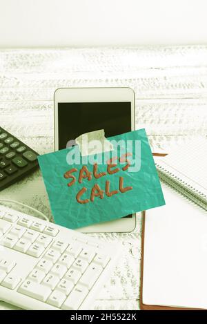 Inspiration showing sign Sales Call. Business approach a phone call ...