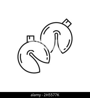 fortune cookies line icon vector. fortune cookies sign. isolated ...