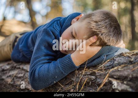 Illustration of a Kid Boy Sleeping On His Bed with Unfinished Books ...