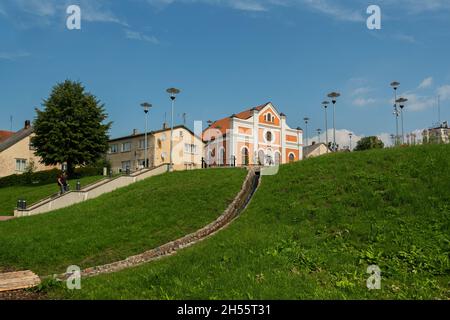 View to Synagogue on the coast of river Abava Stock Photo - Alamy