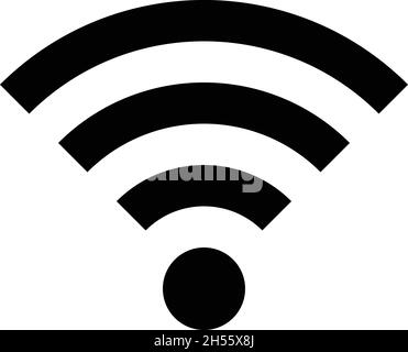 Wi-Fi. Simple flat black symbol with shadow on white background. Vector ...