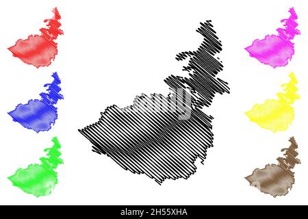 Angul district (Odisha State, Republic of India) map vector ...