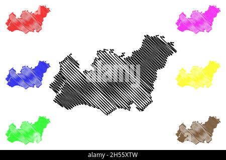Anand district (Gujarat State, Republic of India) map vector ...