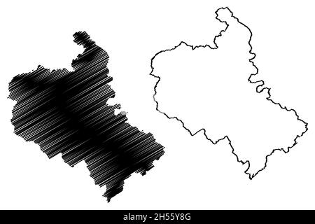 Solan district (Himachal Pradesh State, Republic of India) map vector ...