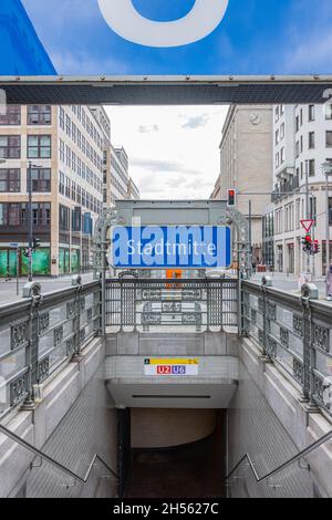 Stadtmitte U bahn entrance sign in Mitte Berlin Stock Photo - Alamy