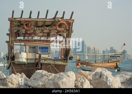 fishing boat with Bahrain flag Stock Photo - Alamy