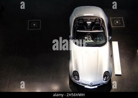 BMW Z8, aerial and side view, roadster, silver, year 1999. Produced ...