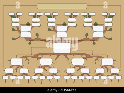 The vectorized hand drawing of a classic family tree Stock Vector Image ...