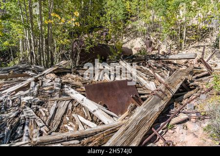 The ruins of stamp mill for an alunite mine from the early 1900's in ...