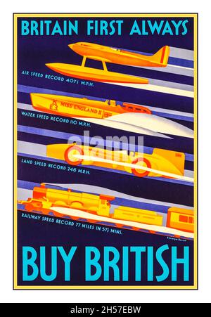 Vintage British Propaganda poster 1900s 'Britain First Always' "BUY ...