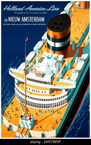The 'Nieuw Amsterdam' Dutch ocean liner built in Rotterdam for the ...
