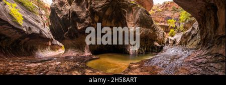 Magnificent Subway gorge landmark in the Zion National Park in Utah ...