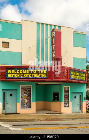 Ritz movie theater or cinema in Greenville, Alabama, USA showing art ...