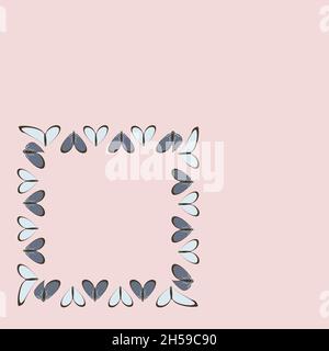 Frames on a square background - stylized moths - graphics. Flight ...