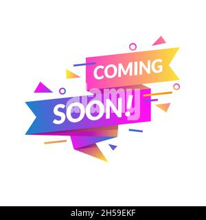 Colorful coming soon composition with flat design ,coming soon sign ...