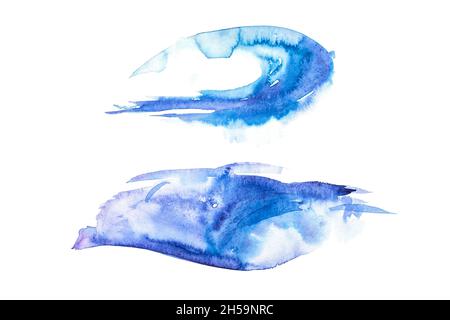 Water splash blue wave wavy symbol watecolor Stock Photo - Alamy