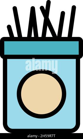 Personal toothpick icon flat vector. Tooth pick. Small dental isolated ...