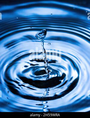 A drop of water and splashes with blurry waves on it Stock Photo - Alamy