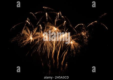 Landscape orientation group of fireworks, celebration, 5th November ...