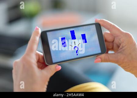 Smartphone screen displaying a choice concept Stock Photo - Alamy