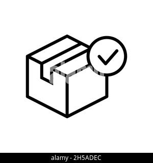 cardboard box check mark fast delivery vector illustration Stock Vector ...