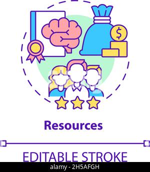 Intellectual resources linear icon concept. Intellectual resources line ...