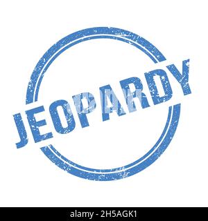 JEOPARDY text on blue grungy lines stamp sign Stock Photo - Alamy