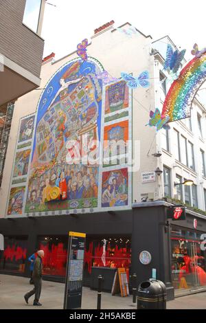 The Spirit Of Soho Mural, Carnaby Street, London, UK Stock Photo - Alamy