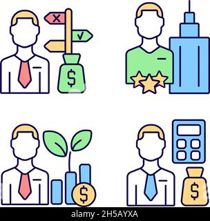 Financial field experts linear icons set Stock Vector Image & Art - Alamy