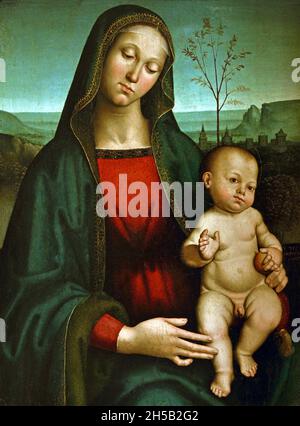 The Virgin with child, painting by Timoteo Viti, Turin, Italy, 1910s ...