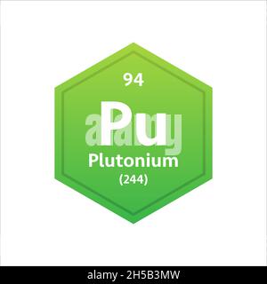 Plutonium symbol. Chemical element of the periodic table. Vector stock illustration Stock Vector ...