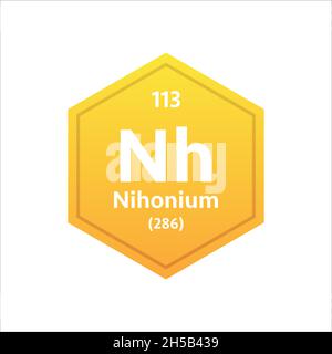 Nihonium chemical element. Chemical symbol with atomic number and ...