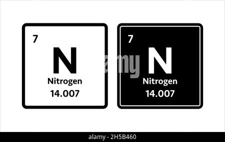 Nitrogen symbol. Element number 7 of the Periodic Table of the Elements ...