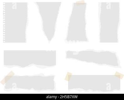 Paper scraps. Ripped papers, torn page pieces and scrapbook note paper ...