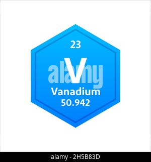 V Vanadium Chemical Element Periodic Table. Single vector illustration ...