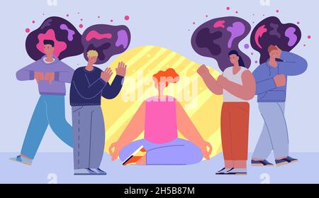 Unsocial person. Solitude Introvert inside bubble or capsule, shy alone ...