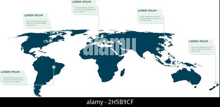 World map infographic. Callout, info text boxes vector illustration ...