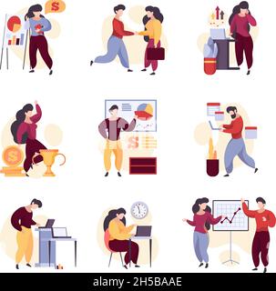 Workspace isolated cartoon vector illustrations. Group of diverse ...