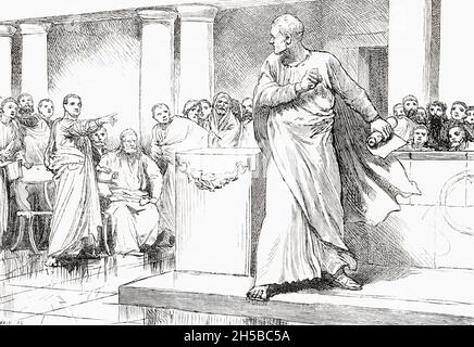 The Catilinarian conspirators before the Senate. Roman patrician Lucius ...