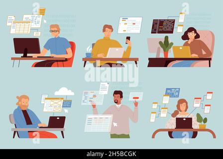 Young freelancer woman working with computer, stay at home concept ...