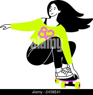 Longboarding isolated cartoon vector illustration Stock Vector Image ...
