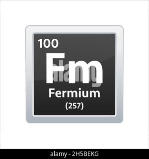 Fermium chemical element. Chemical symbol with atomic number and atomic ...