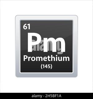 Promethium chemical element. Chemical symbol with atomic number and ...