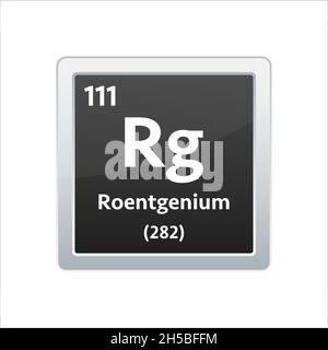 Roentgenium chemical element. Chemical symbol with atomic number and ...